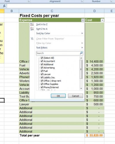 Advanced Excel: Know Your Costs | THISisCarpentry